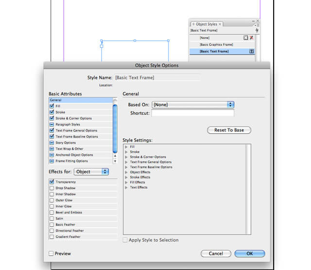 Indesign Object Styles 