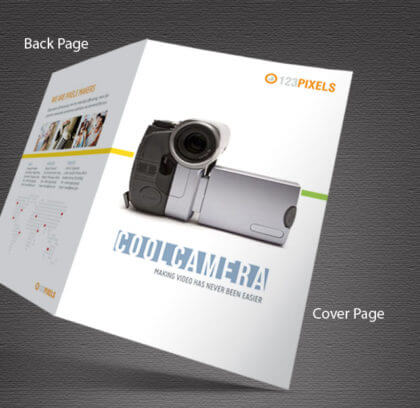 123Pixels Camera: Free InDesign Flyer Template for Electronics