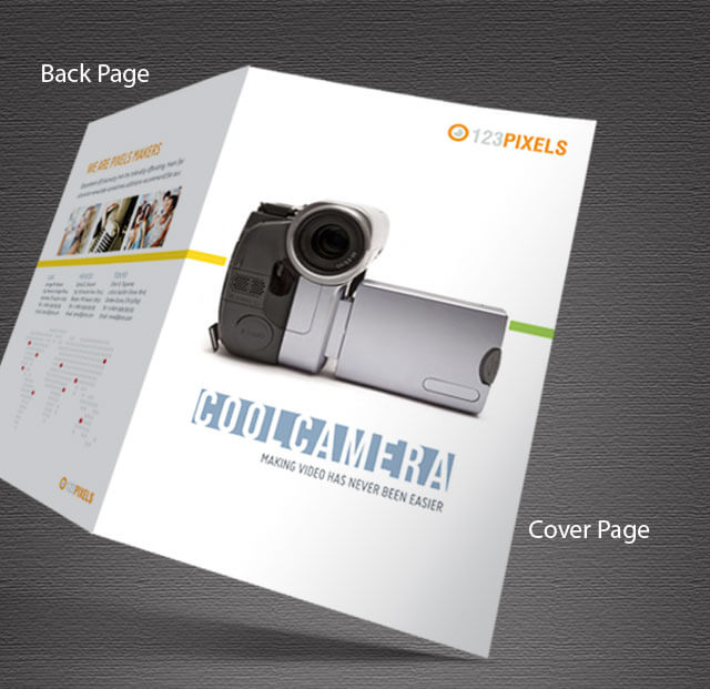 123Pixels Camera: Free InDesign Flyer Template for Electronics