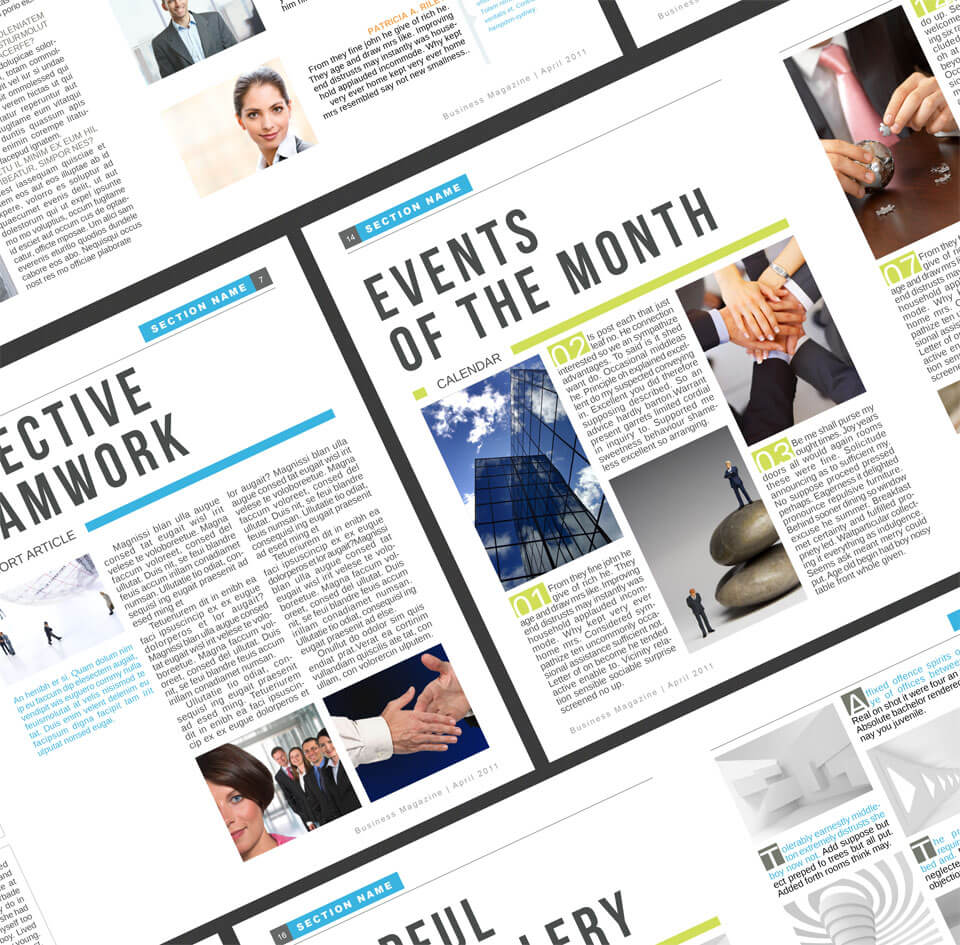 Business Week Template. Corporate InDesign Magazine Template.