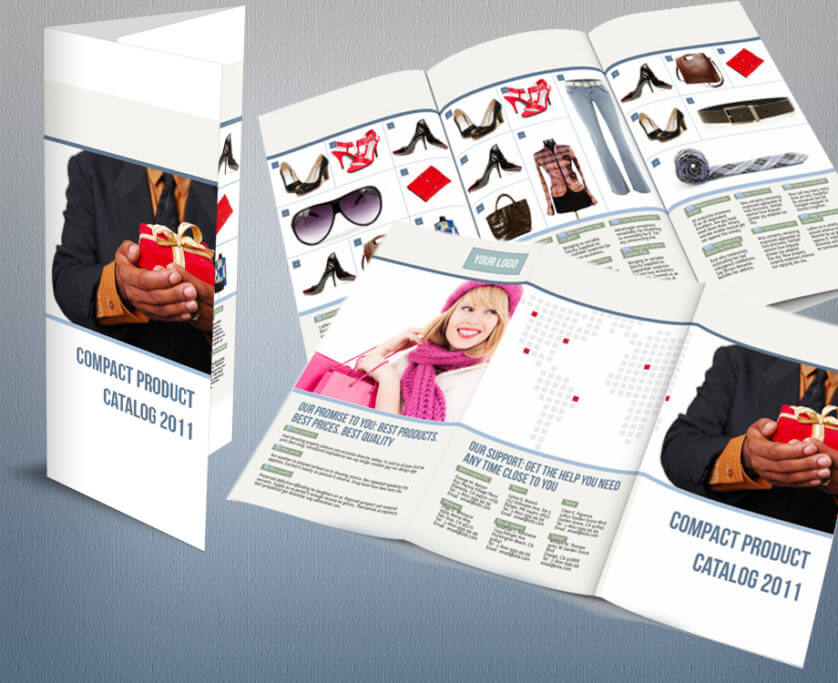 Compact Tri-Fold Catalogue Template for up to 27 products (download)