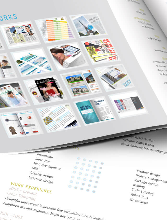 Designer Portfolio Template. 8 Sample Pages to Showcase Design Work.