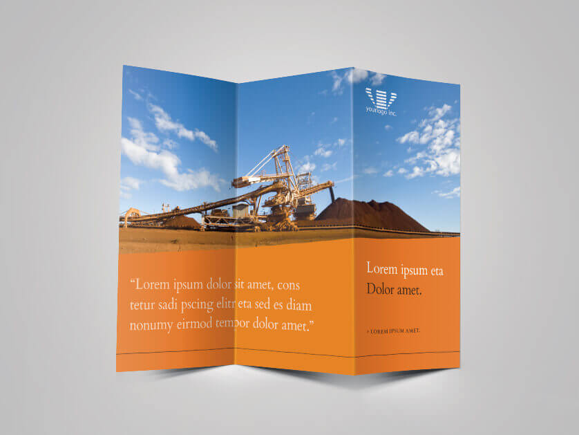 InDesign Trifold Brochure Template - Industrial Mining Theme