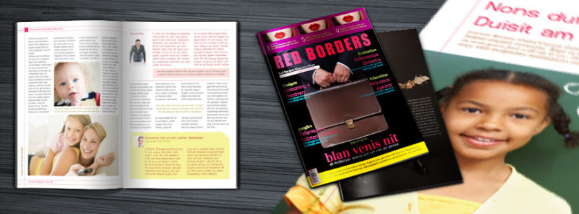 Free InDesign Magazine Template: Red Borders