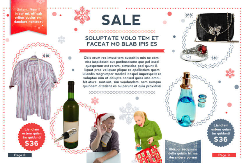 Retro Christmas Brochure Template. Download 12 Sample Pages.