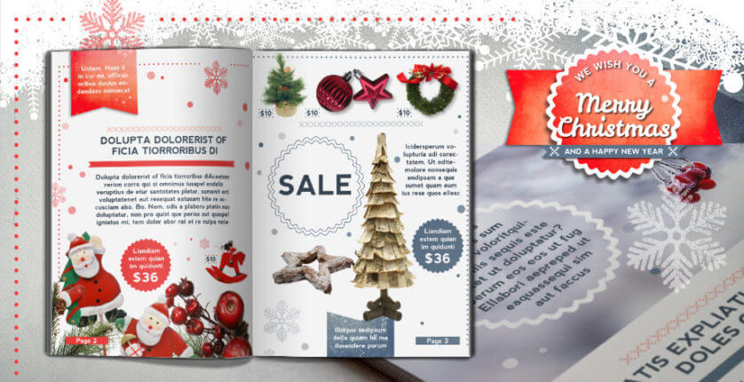Retro Christmas Brochure Template. Download 12 Sample Pages.