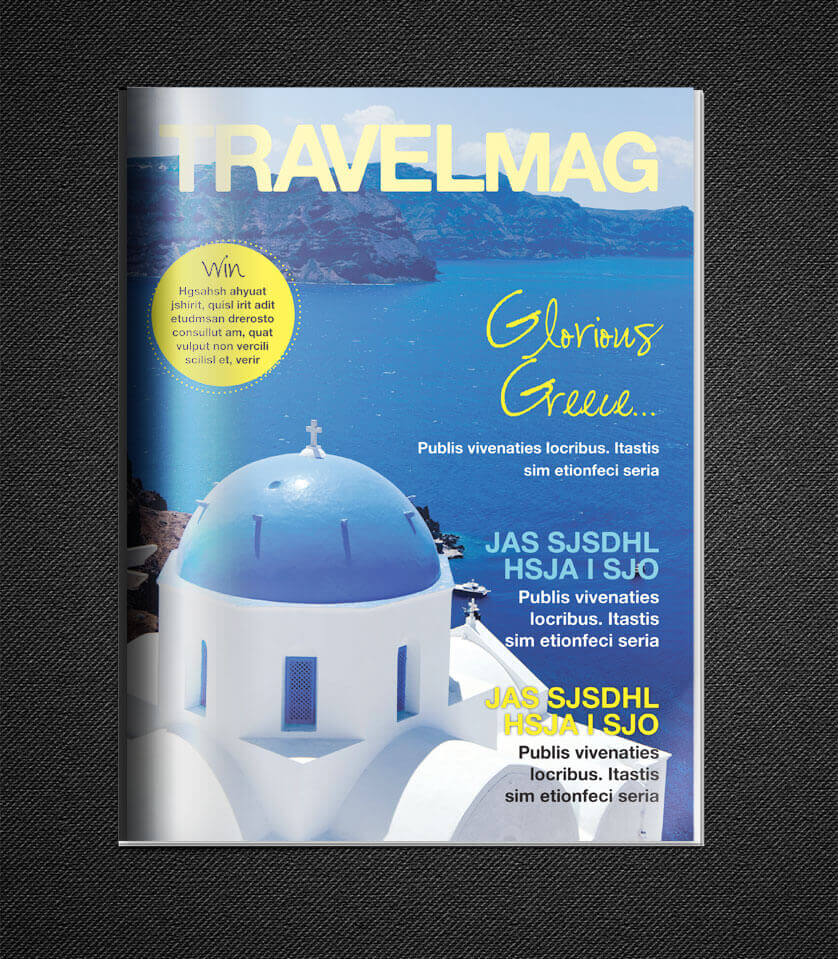 Travel Magazine Cover - 1 Page Design Download