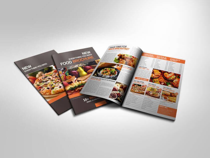 Food services brochure and menu - Download InDesign Template