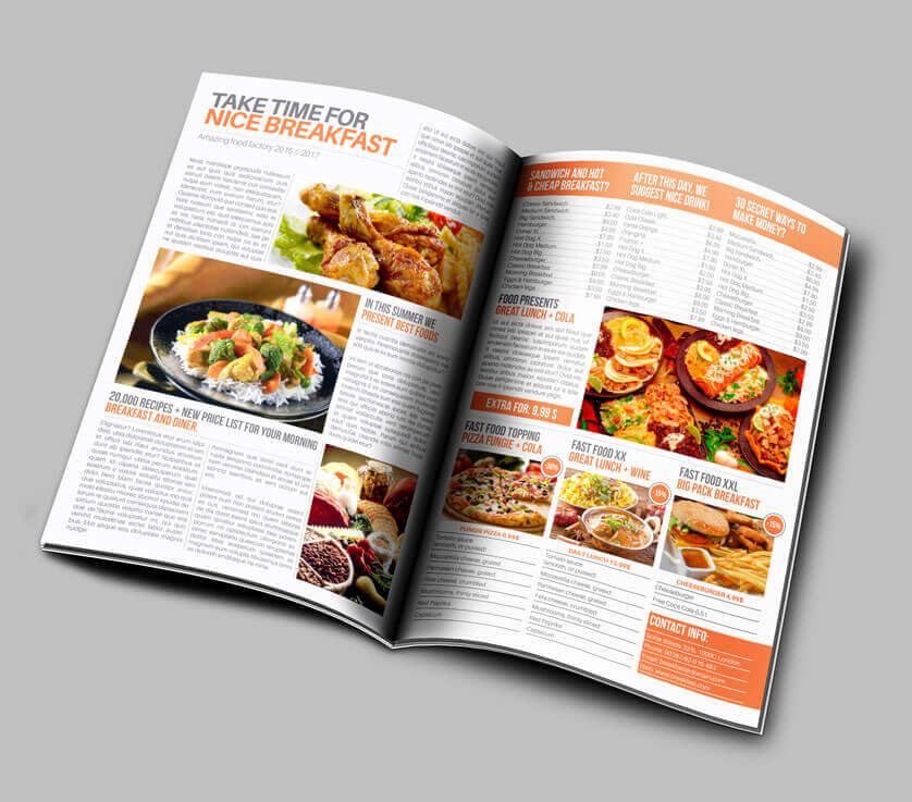 Food services brochure and menu - Download InDesign Template Food services brochure and menu - Download InDesign Template
