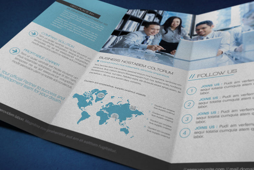 Global Business Brochure Template. Download, make your own tri-fold.