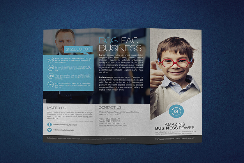 Global Business Brochure Template. Download, make your own tri-fold.
