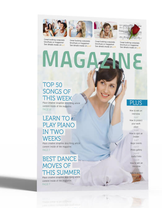 Music Magazine Template. Download 20 pages for fashion, music, art.