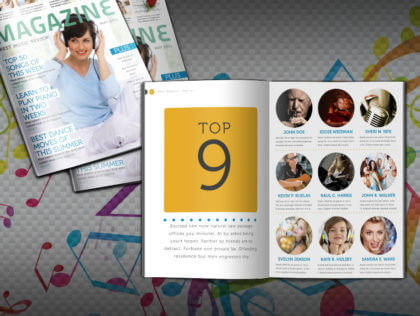 Music Magazine Template. Download 20 pages for fashion, music, art.