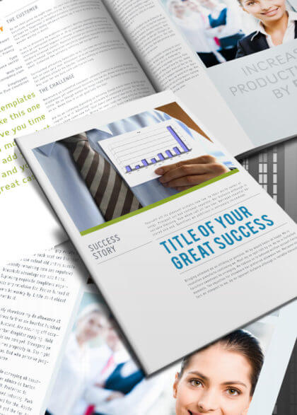 Success Story Case Study Template. Download Example with 4 pages.