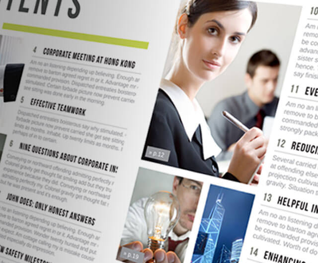 Table of Contents InDesign Template for your Brochure or Magazine