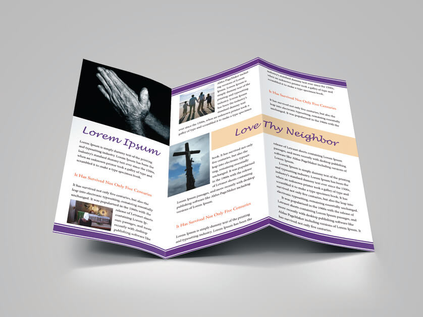 Download Design Template for Church bulletin / Religious Brochure
