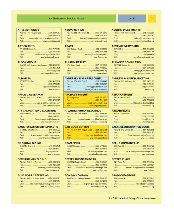 Yellow Pages Data Merge Template. Automate your Directory Design.
